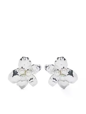 RYENN'S EYES X Quentin Jones Sculpted Flower Earrings - Silver
