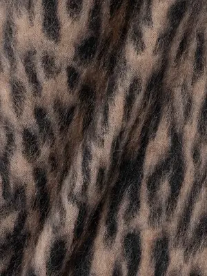 Saint Laurent Leopard-print Mohair-blend Scarf - Brown