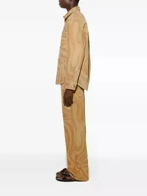 Emilio Pucci Marmo-print Straight-leg Trousers - Neutrals