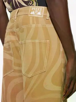 Emilio Pucci Marmo-print Straight-leg Trousers - Neutrals