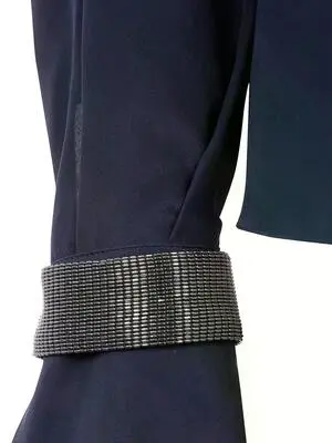 Brunello Cucinelli High-neck Embellished-cuff Blouse - Blue