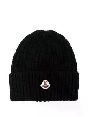 Moncler Ribbed Wool-cashmere Beanie - Black