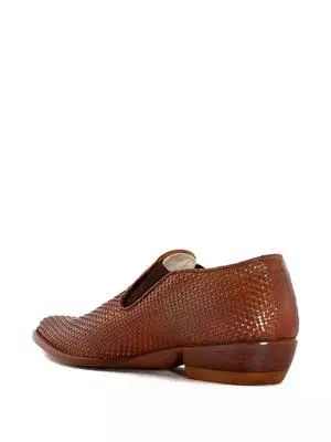 SONORA 30mm Woven Leather Slip-on Boots - Brown