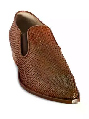 SONORA 30mm Woven Leather Slip-on Boots - Brown