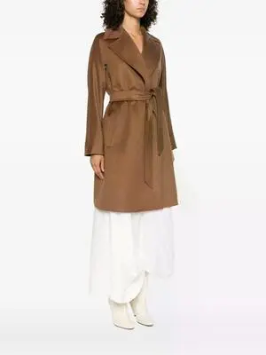 Max Mara Belted Single-breasted Wool Coat - Brown