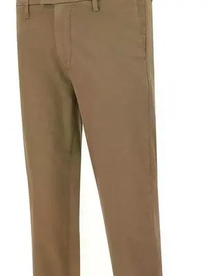 RE-HASH Cuffed Cotton-blend Trousers - Brown