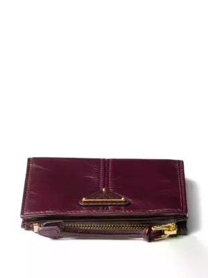 Prada Small Zip-pocket Leather Wallet - Red