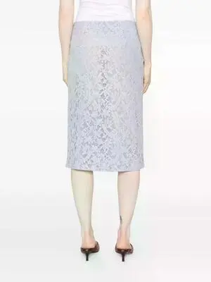 Blumarine Lace Floral Midi Skirt