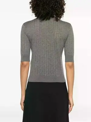 Max Mara Embellished Ribbed Knit Sweater