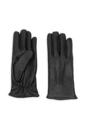 LARDINI Deerskin Stitched Gloves - Black