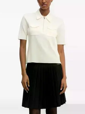 Karl Lagerfeld Zip-front Polo Top