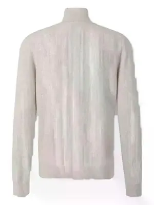 Brioni Ribbed Zip-neck Sweater - Neutrals