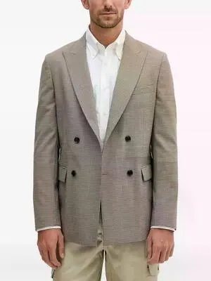 BOSS Double-breasted Checked Blazer
