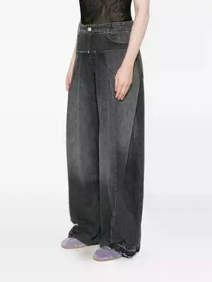 LITKOVSKA Pleated Frayed Jeans