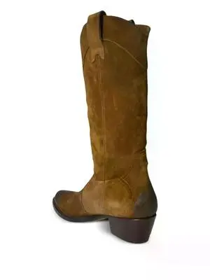 PAOLA D'ARCANO Suede Cowboy Boots