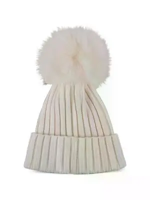 Moncler Ribbed Knit Beanie - Neutrals