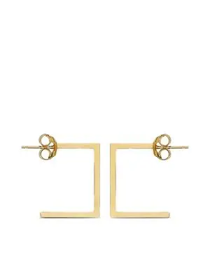 Elisabetta Franchi Square-frame Earrings - Gold