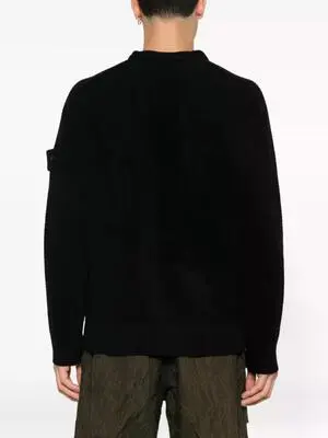 Stone Island Ribbed Crew-neck Sweatshirt - Black