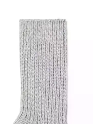 Alanui Ribbed Cashmere Socks - Grey