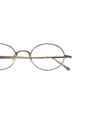 Matsuda M3150 Oval-frame Metal Glasses - Brown
