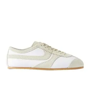 Dries Van Noten Suede-trimmed Leather Sneakers - White