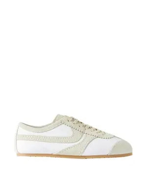 Dries Van Noten Suede-Trimmed Leather Sneakers White