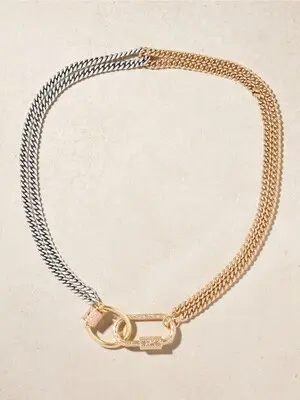 MARLA AARON Sterling Silver And Lock Necklace - Gold