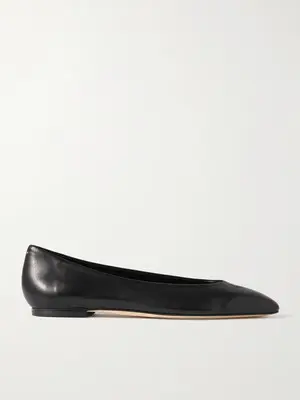 AeydĒ Ellie Leather Ballet Flats - Black