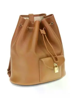 Loro Piana Drawstring Leather Backpack