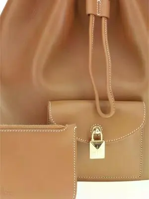Loro Piana Drawstring Leather Backpack