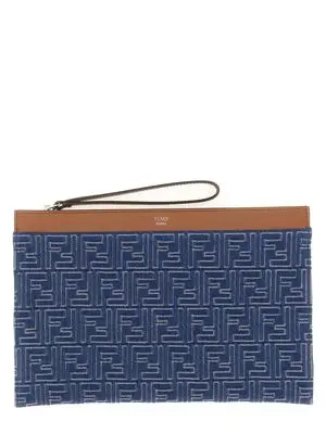 Fendi Flat Pouch Medium FF Blue