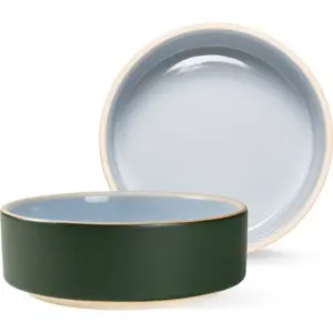 FRINGE STUDIO Small Stoneware Pet Bowl - Green