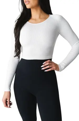 VITALITY Synergy Open Back Long Sleeve Top - Snow