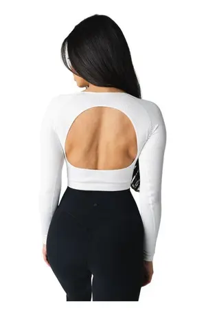 VITALITY Synergy Open Back Long Sleeve Top - Snow