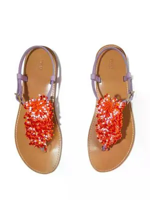 Emilio Pucci Beaded Leather Sandals