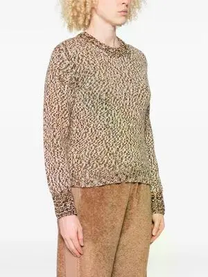 Moncler Speckled Crew-neck Jumper - Brown