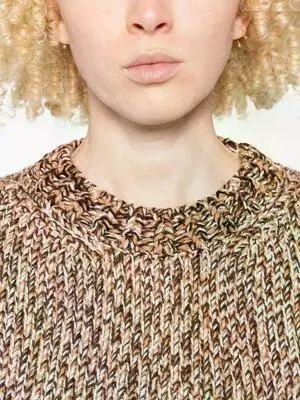 Moncler Speckled Crew-neck Jumper - Brown