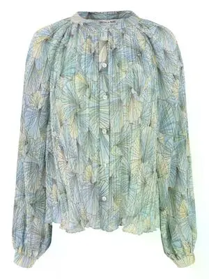 Veronica Beard Floral Print Pleated Blouse