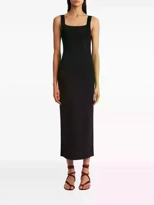 Khaite Dixi Square-neck Midi Dress - Black