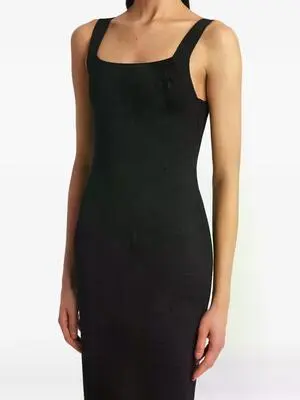 Khaite Dixi Square-neck Midi Dress - Black