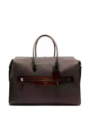 Santoni Leather Top-handle Travel Bag - T50darkbrown
