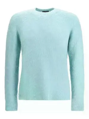 ROBERTO COLLINA Brushed Crew-neck Sweater - Blue