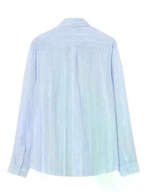 XACUS Striped Linen Shirt - Blue