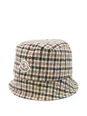 Moncler Checked Bucket Hat - Green