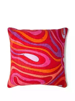 Emilio Pucci Marmo-pattern Cushion - Red