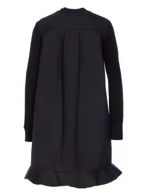 Sacai Knit-panel Ruffled Mini Dress