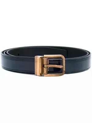 Dolce & Gabbana Calfskin Belt With Gold Buckle - Blue