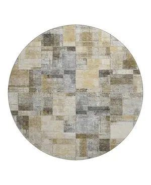 DALYN RUG COMPANY Dalyn Ravenna Washable Rn4 Round Area Rug, 8' X 8' Granite