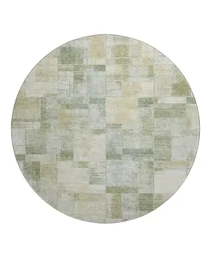 DALYN RUG COMPANY Dalyn Ravenna Washable Rn4 Round Area Rug, 8' X 8' Sage