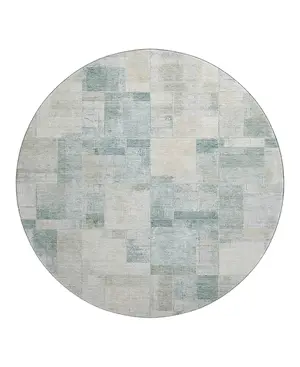 DALYN RUG COMPANY Dalyn Ravenna Washable Rn4 Round Area Rug, 8' X 8' Seafoam